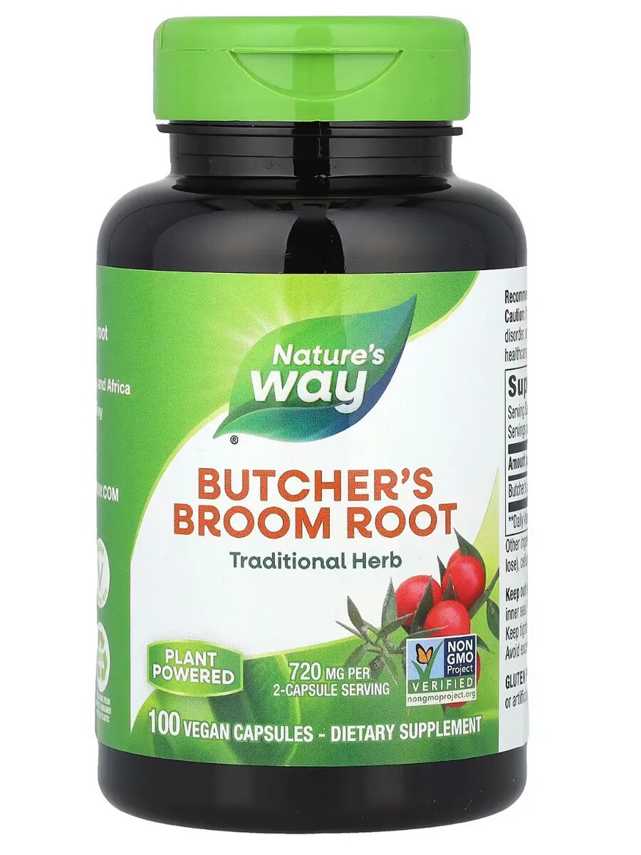 Nature's Way Butcher’s Broom, Traditional Herb, 720 mg