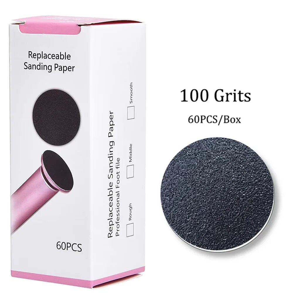 Сменные наждачные диски для педикюра 80/100/180 грит, 60 шт. A0384-100 gift