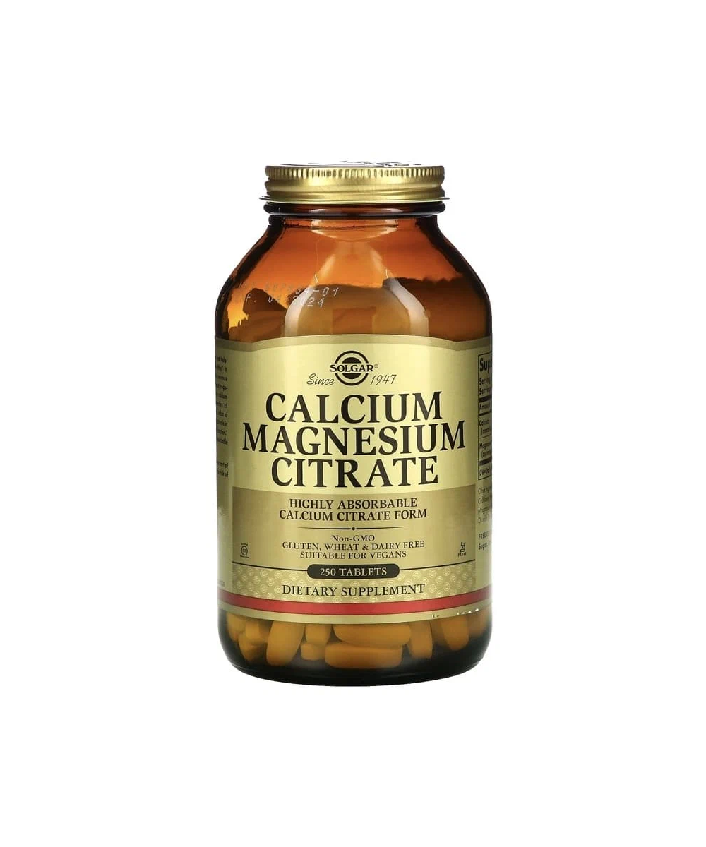 Solgar Calcium Magnesium Citrate, Цитрат Кальция и Магния 200/100 мг 250 таблеток