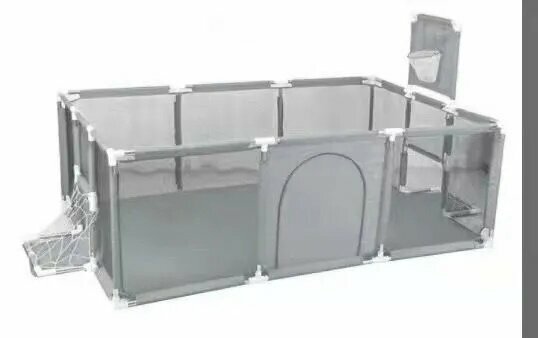 CINLANKIDS Манеж детский игровой усиленный напольный, прямоугольный,180х125х62 см, с баскетбольным кольцом и футбольными воротами