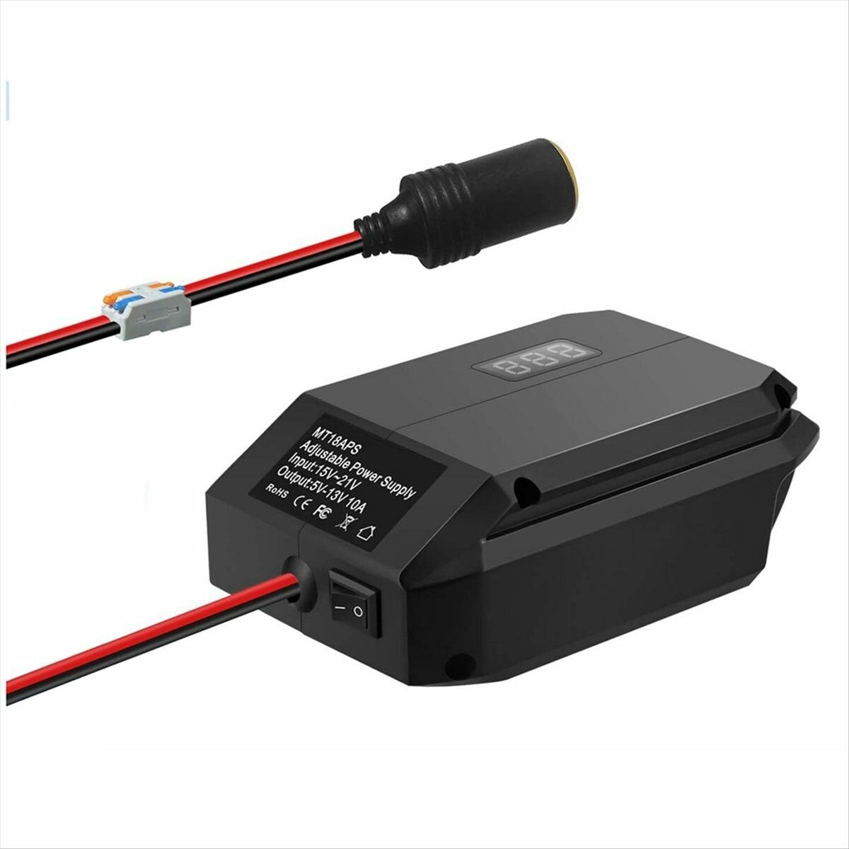 Преобразователь постоянного тока 18 В в 12 В для аккумулятора, адаптер для аккумулятора, понижающий адаптер для прикуривателя