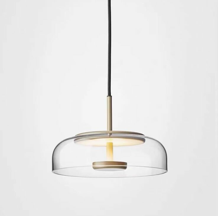 Подвесной Светильник, Прозрачный Круглый Стеклянный Абажур С Металлической Головкой Для Кухни, Бара, Гостиной