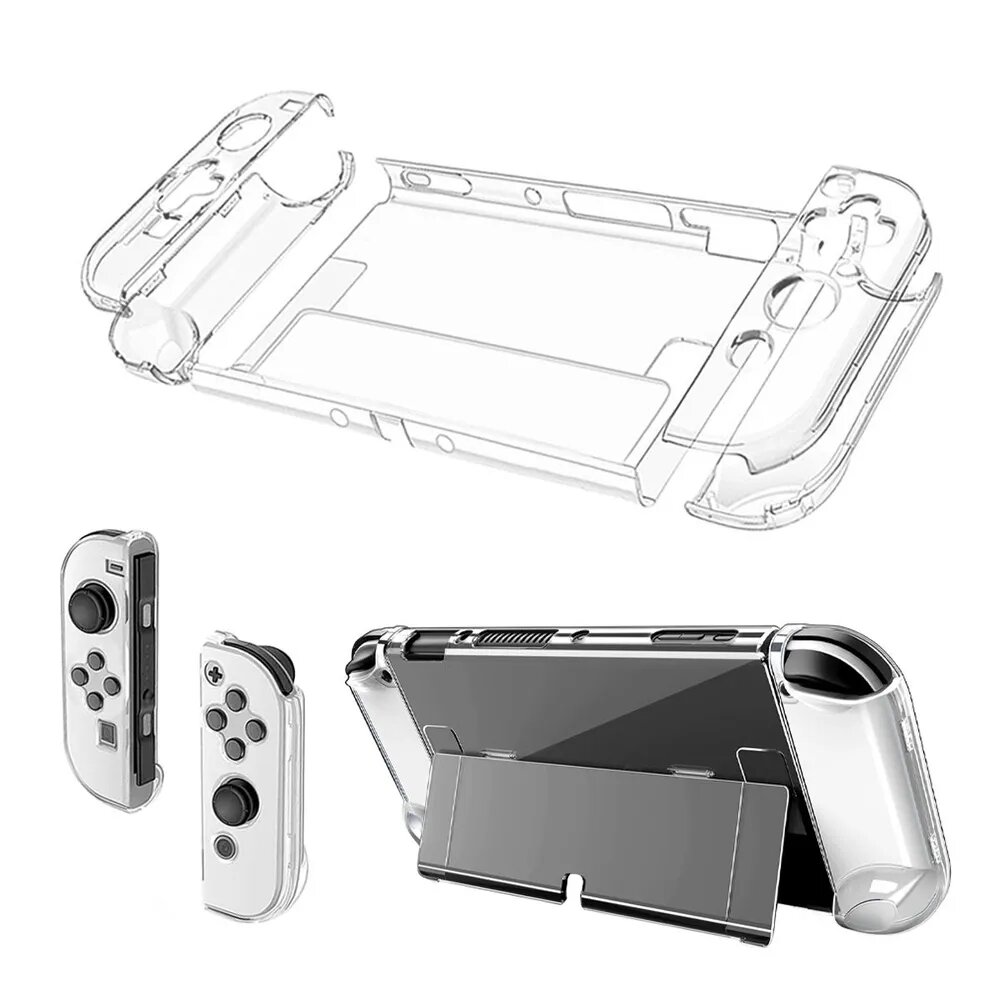 Прозрачная PC Защита Чехол для игровой приставки, для Nintendo Switch OLED