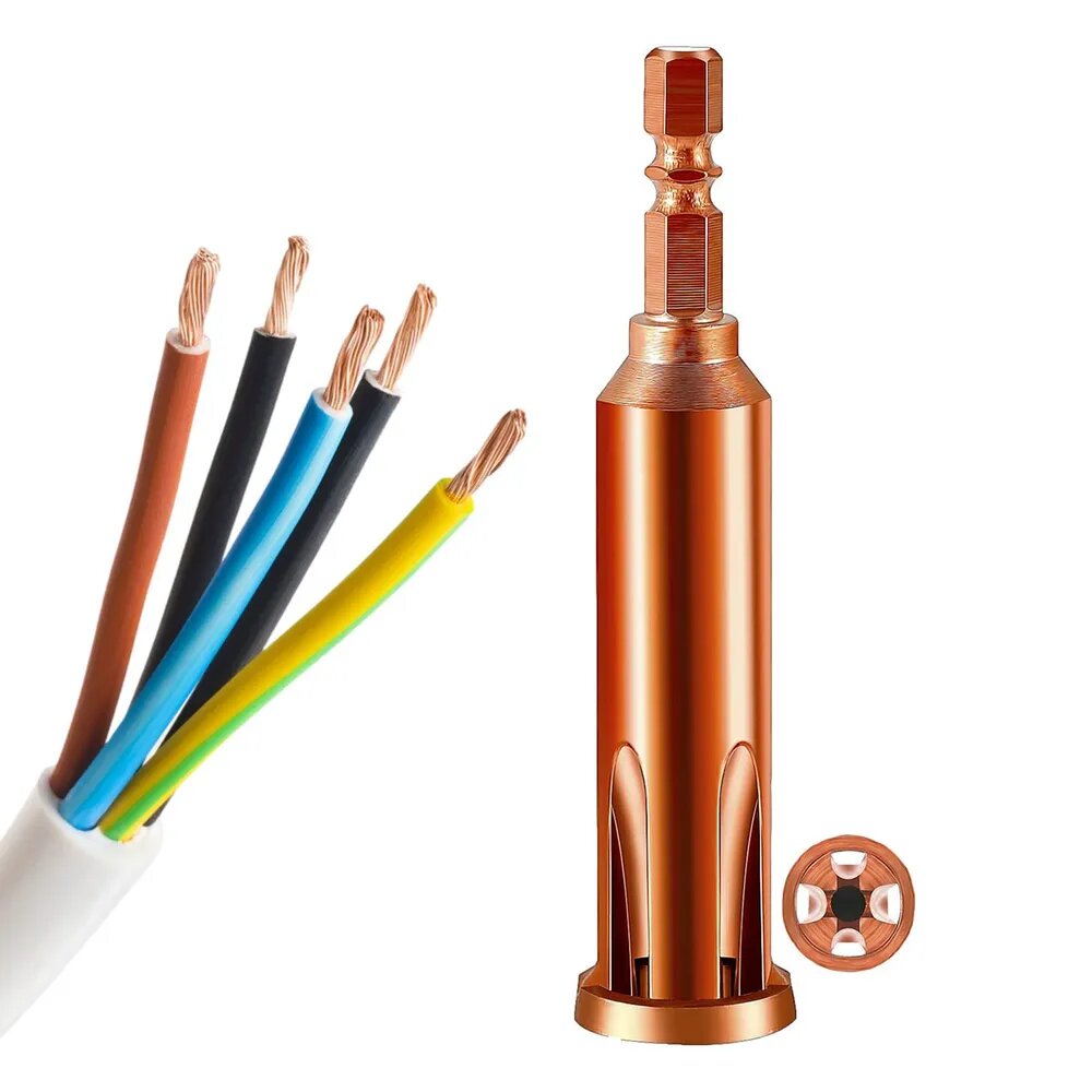 Насадка для скрутки проводов шуруповерта, автоматическое приспособление скручивания на дрель, инструмент электрика, адаптер, бита с шестигранным хвостовиком 5 2.5 - 4 мм2