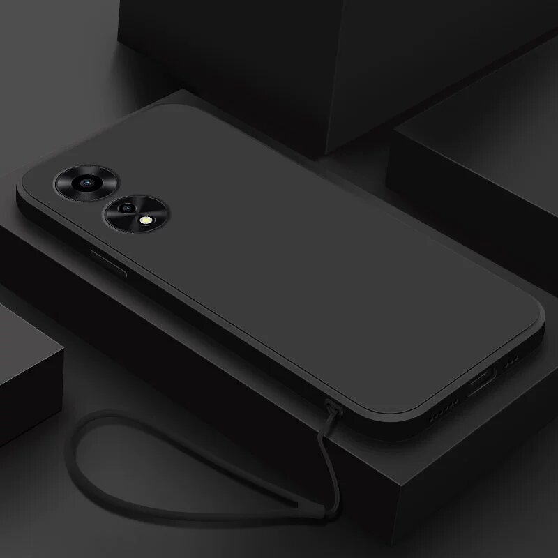 Чехол OPPO A1x черный из жидкой силикона с полным покрытием и защитой от ударов