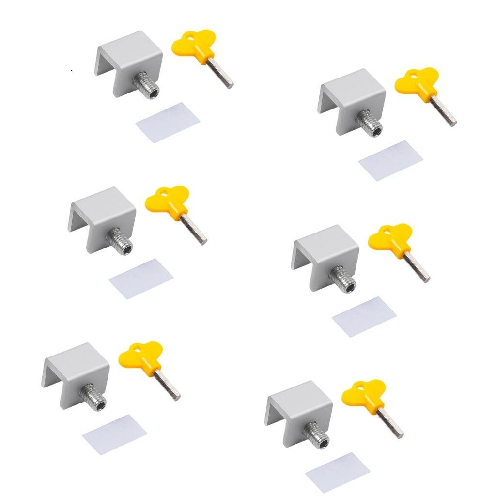 Детский замок безопасности для окон из алюминиевого сплава, Серебро - Одно отверстие