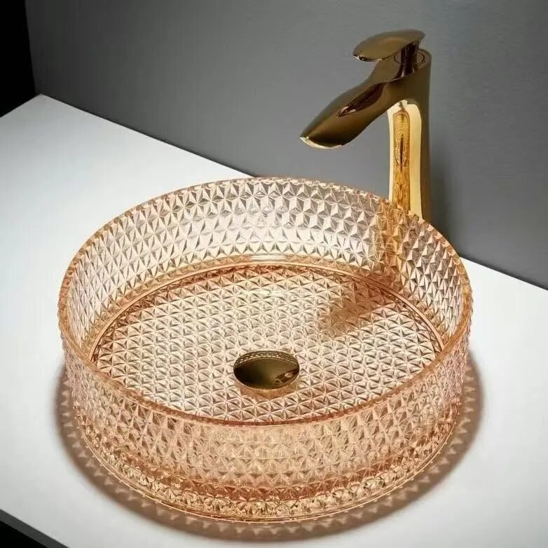 Янтарь прозрачная круглая стеклянная раковина36*36CM