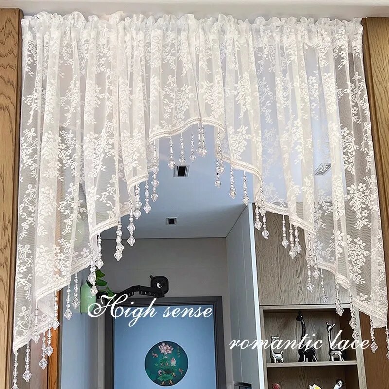 Полузанавеска французская кружевная белая 200x90 см