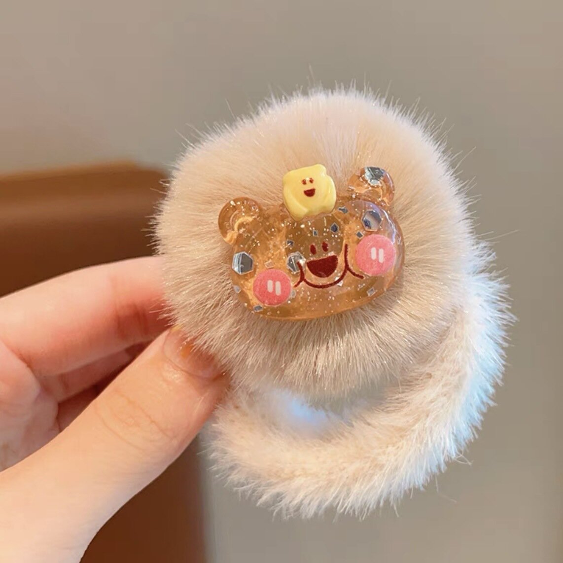 Плюшевые резинки для волос с высокой эластичностью, детские резинки для волос, осень-зима, мультяшные утолщенные резинки для волос, высокоэластичные, не повреждающие волосы, резинки для волос, аксессуары для волос