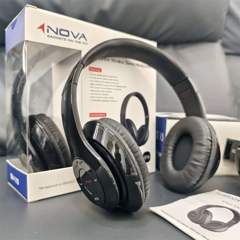 NOVA BH110 Накладные наушники Bluetooth беспроводные и проводные двойной режим для фитнеса и бега