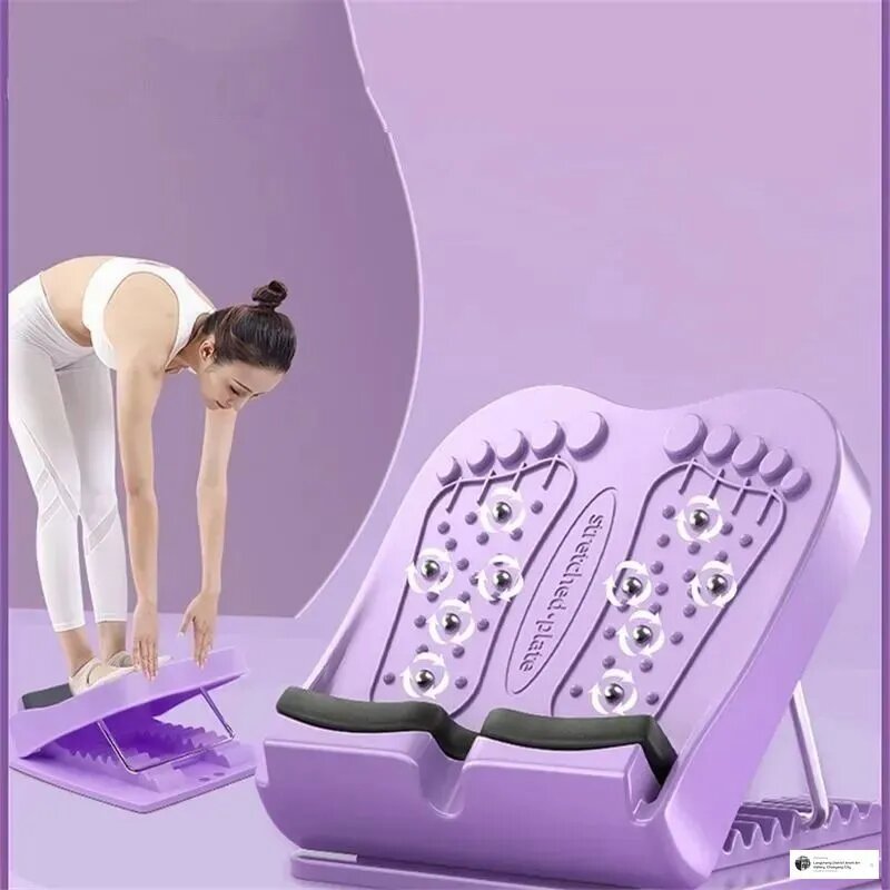 Мини-тренажер для ног и ахилла zrWHLz2S, регулируемый, лиловый/белый, для растяжки икроножных мышц, до 120 кг, складной