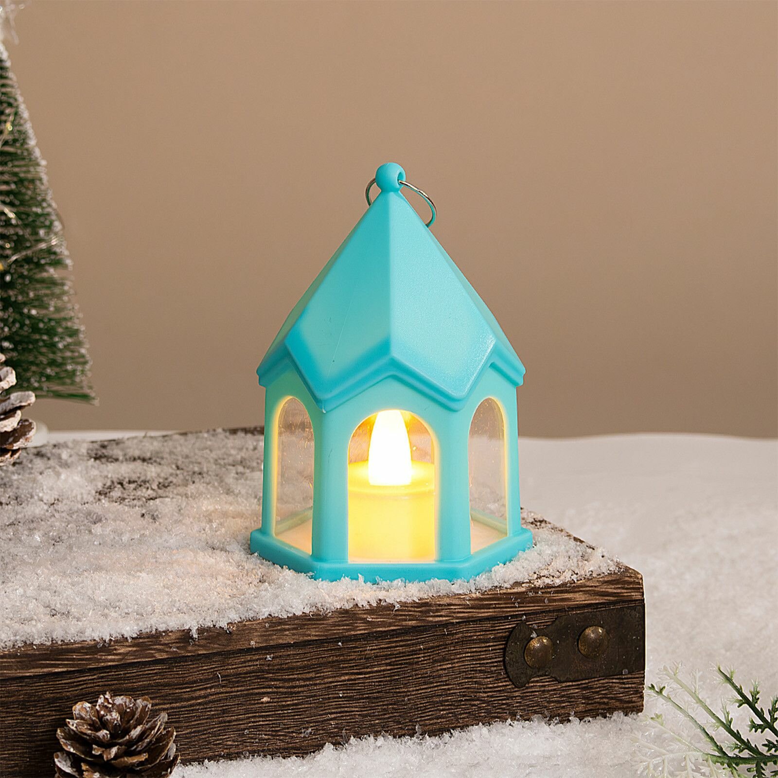 Новогодний домик с подсветкой, украшение на камин, подоконник