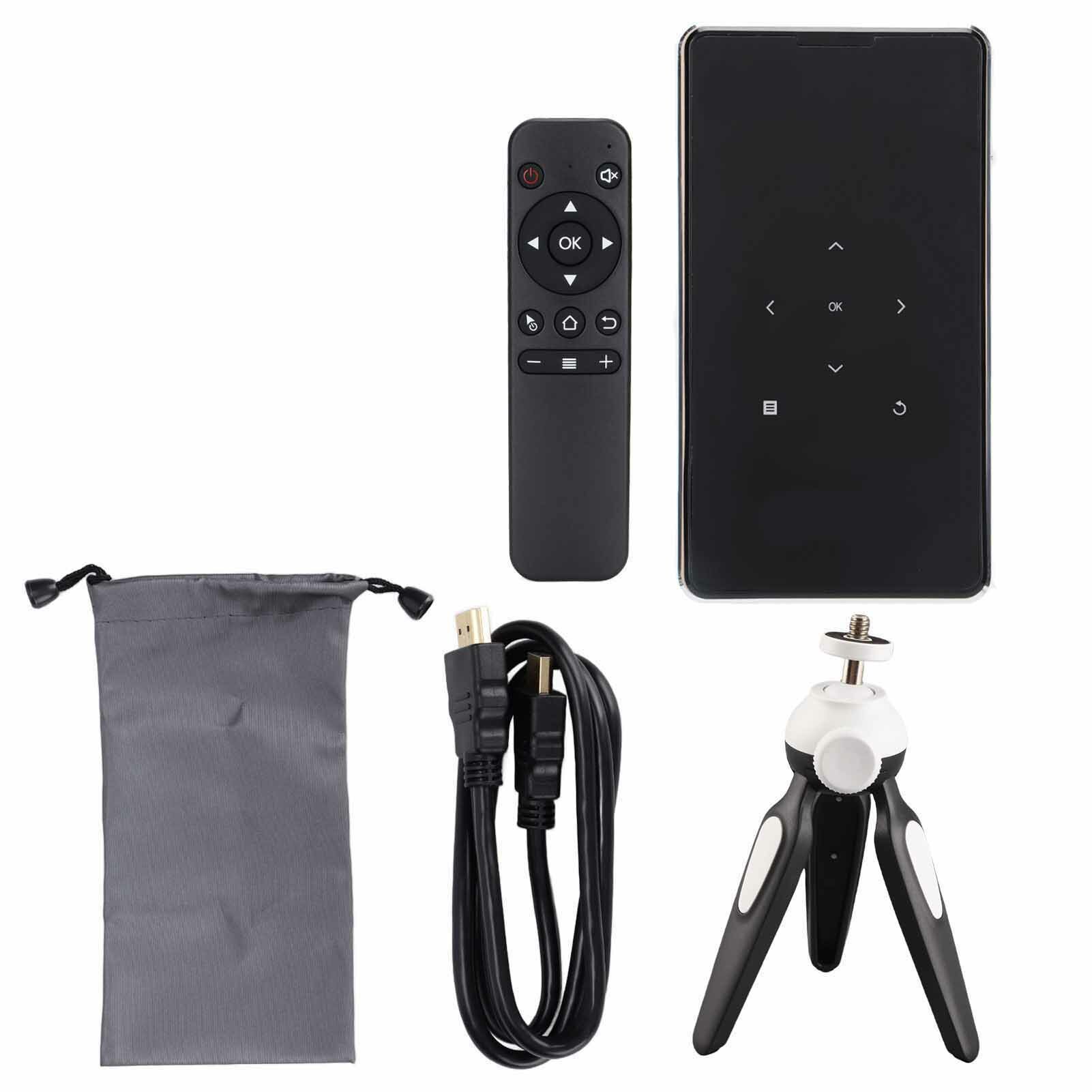 Миниатюрный портативный проектор Bluetooth WiFi для дома и улицы, беспроводной DLP-дисплей, карманный, для Android, вилка стандарта США.