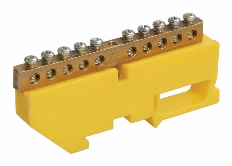 Шина PE «земля» на DIN-изоляторе ШНИ-6х9-16-Д-Ж IEK YNN10-69-16D-K05