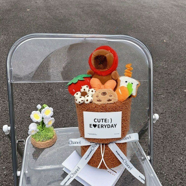 Букет плюшевых игрушек капибары на День святого Валентина, подарок на день рождения для подруг, лучших подруг, детская подарочная коробка