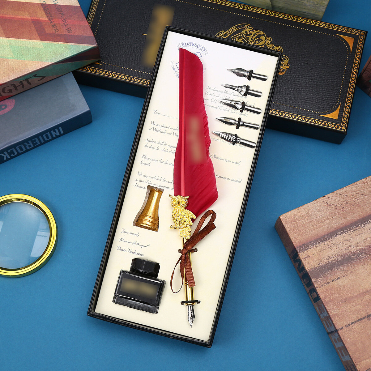 Набор перьевых ручек Гарри Поттера, ручка Хедвиг, перьевая ручка, изысканная подарочная коробка, подарок на день рождения в Хогвартсе
