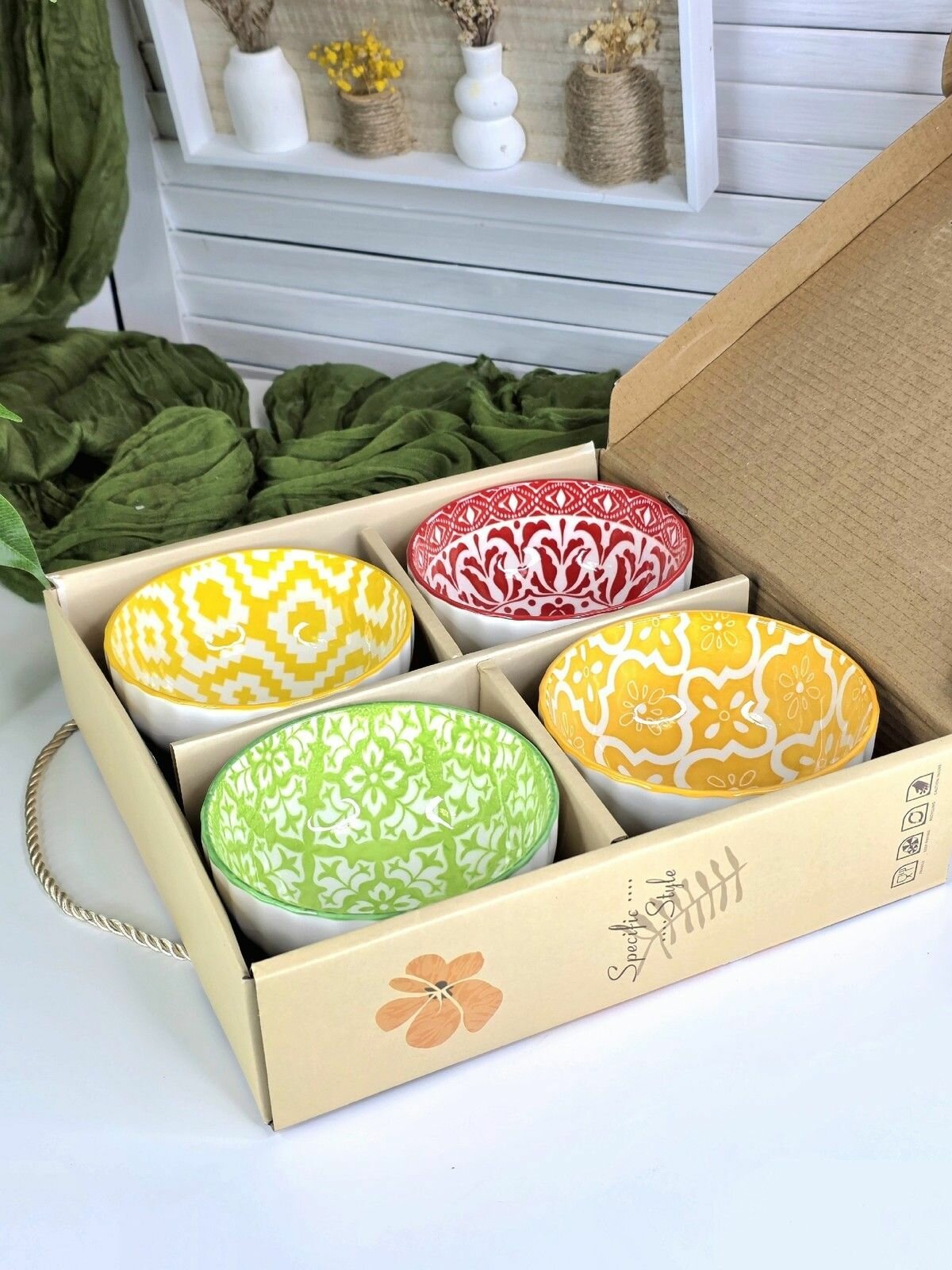 Пиала с орнаментом 300 мл 4 шт. в наборе