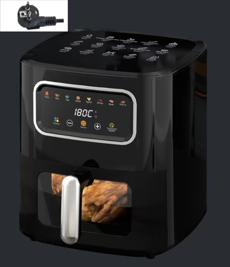 8L Визуальная фритюрница для дома, большая емкость, машина для картофеля фри, умная многофункциональная электрическая фритюрница Airfrye