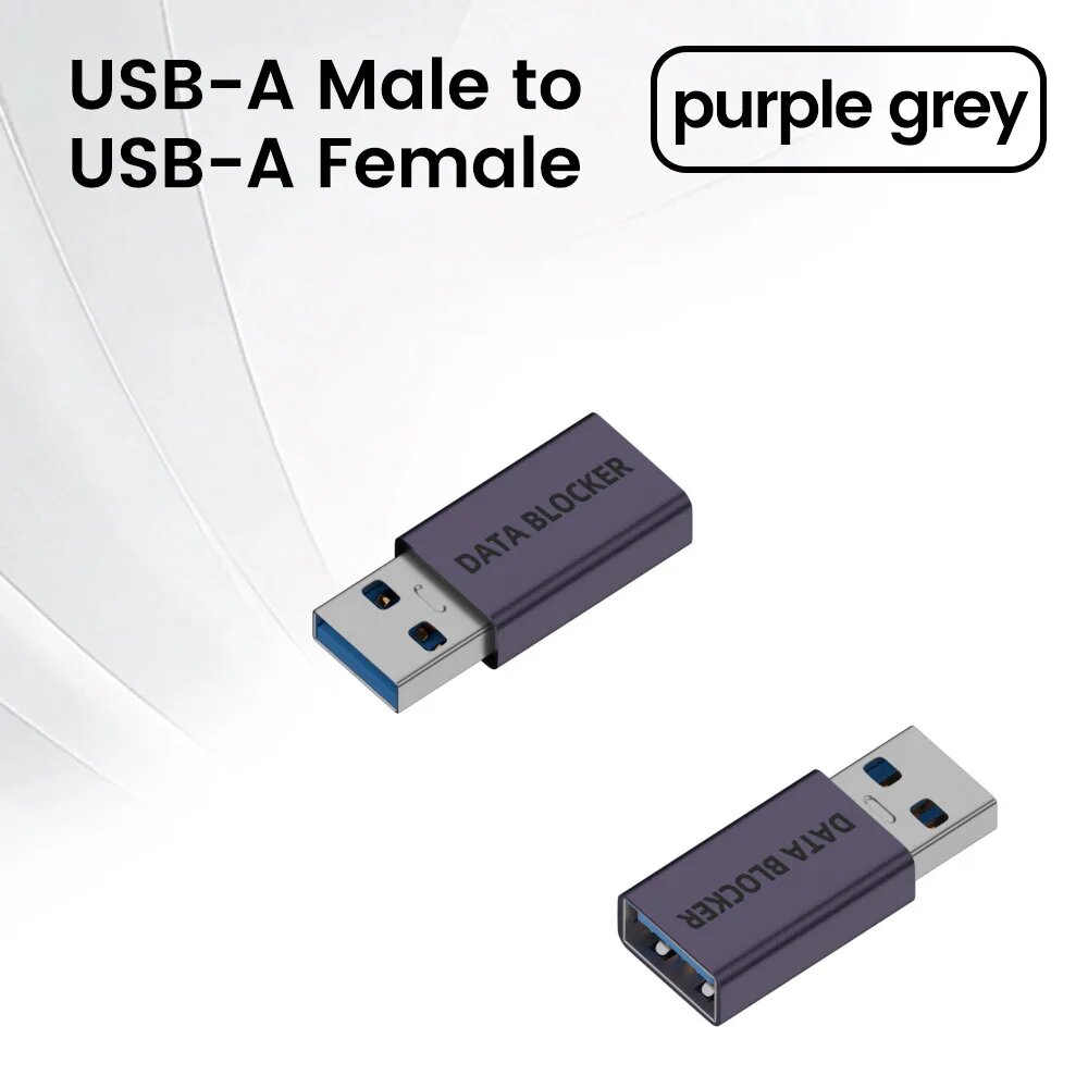USB-адаптер Для Блокировки Передачи Данных При Зарядке Без Фиолетовый, A Male to A Purple