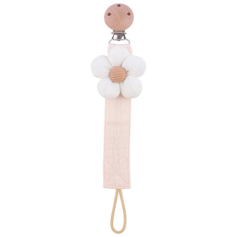 Деревянный держатель для соски Cartoon Flower White