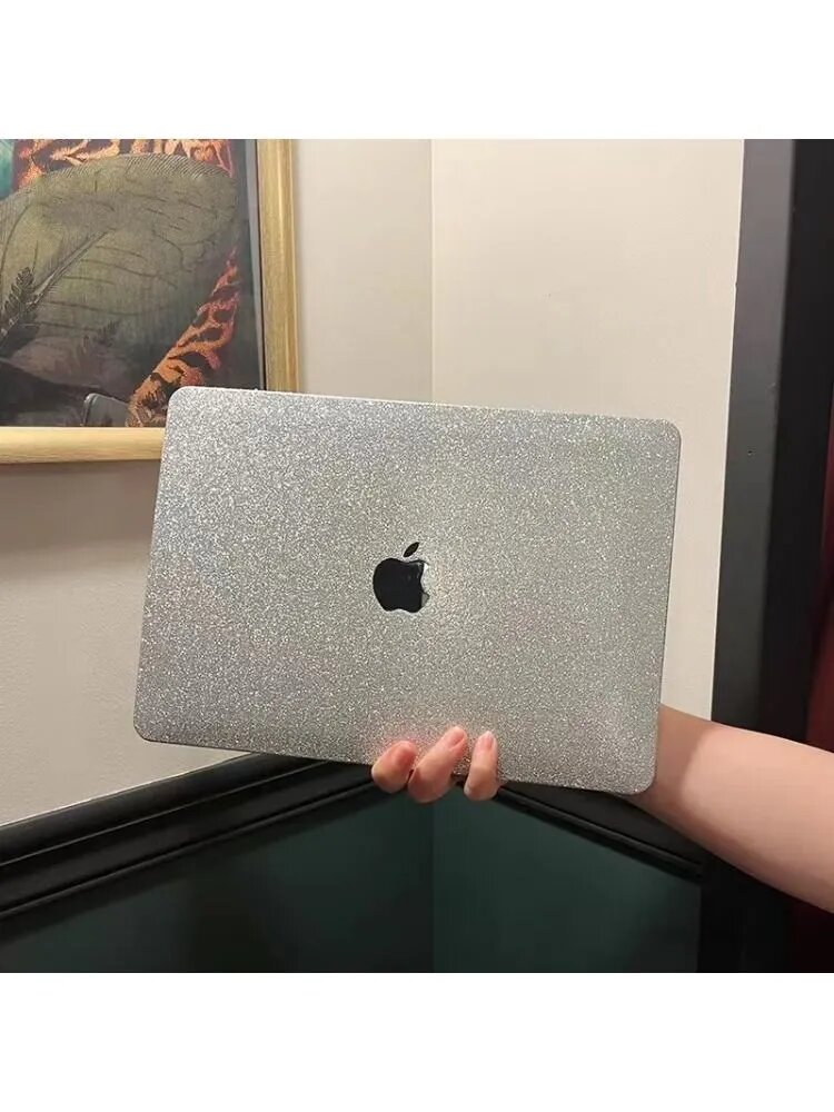 Чехол для Macbook Air 15 M2 M3 M4 / 2023 2024 2025 макбук air 15.3' Чехол-накладка на с блестками Блестящий твердая обложка