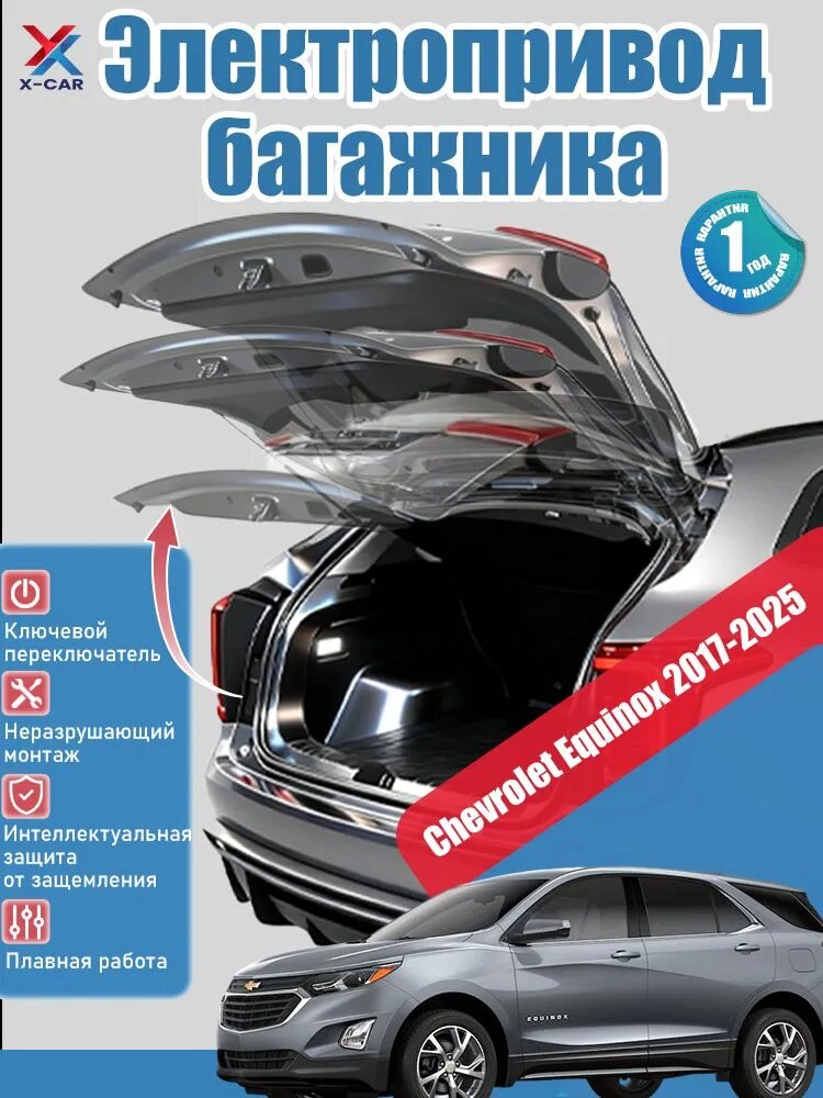 Электрический привод багажника Chevrolet Equinox 2017-2025(мы предоставим вам подробное руководство по установке на русском языке), интеллектуальный привод задней двери и защита от помех.