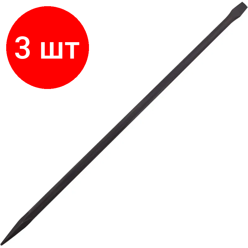 Комплект 3 штук, Лом строительный СИБРТЕХ, D 30 мм, L 1250 мм, круглый 253245