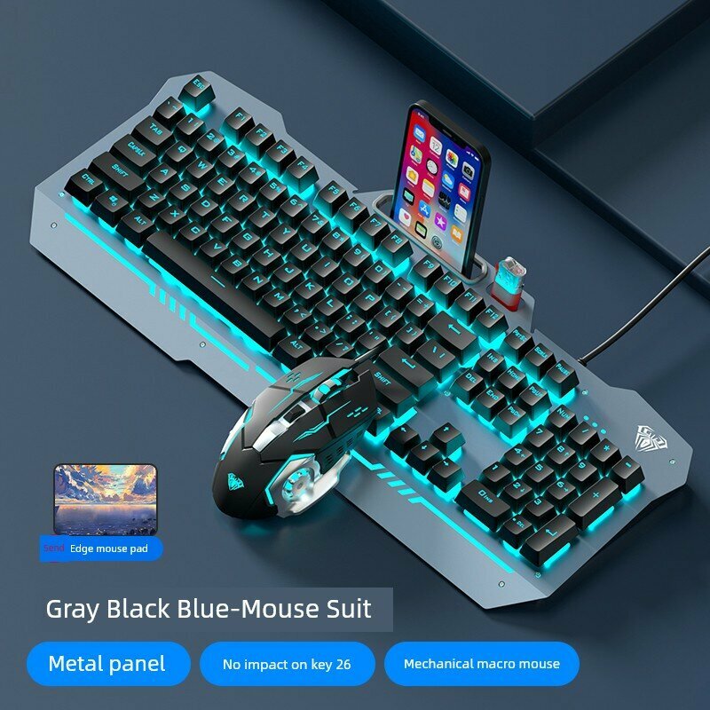 Игровой комплект Wolf Spider: клавиатура, мышь и гарнитура, проводные, с эффектом настоящих механических переключателей