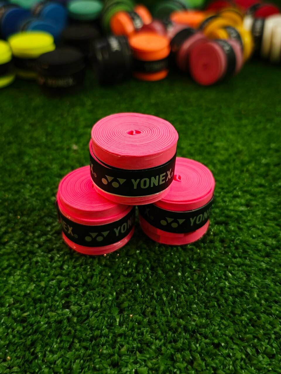 Намотка для теннисной ракетки yonexA01 x 3 ярко-розовая