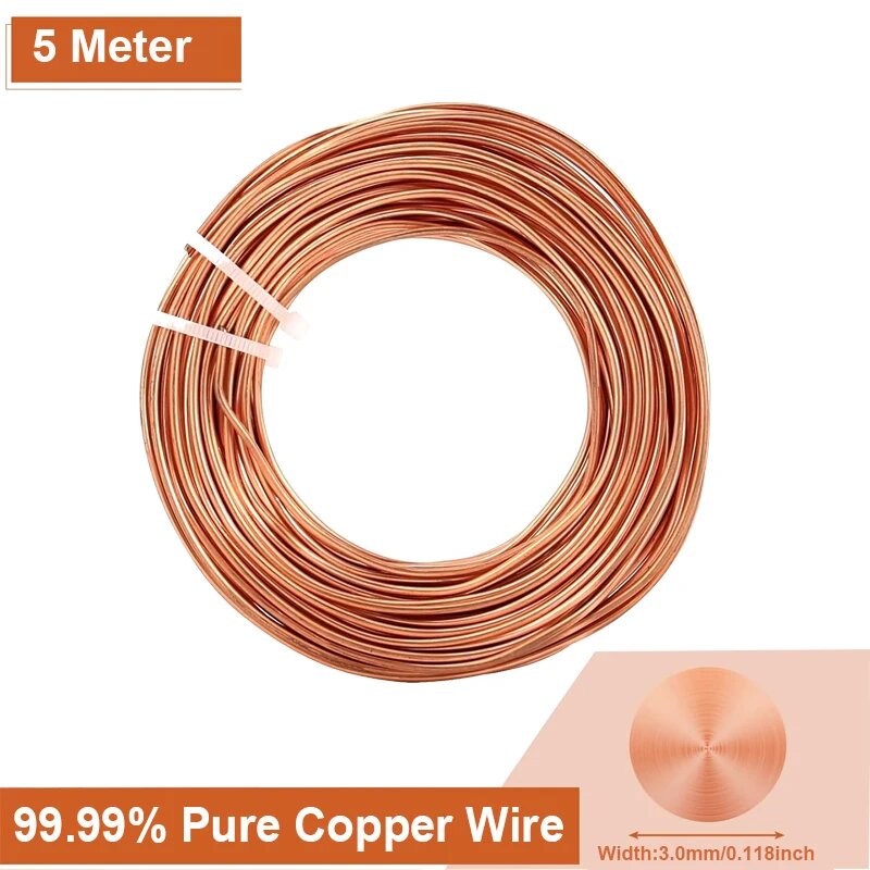 Красная медная проволока T2 99,9% 3.0mm 5meter