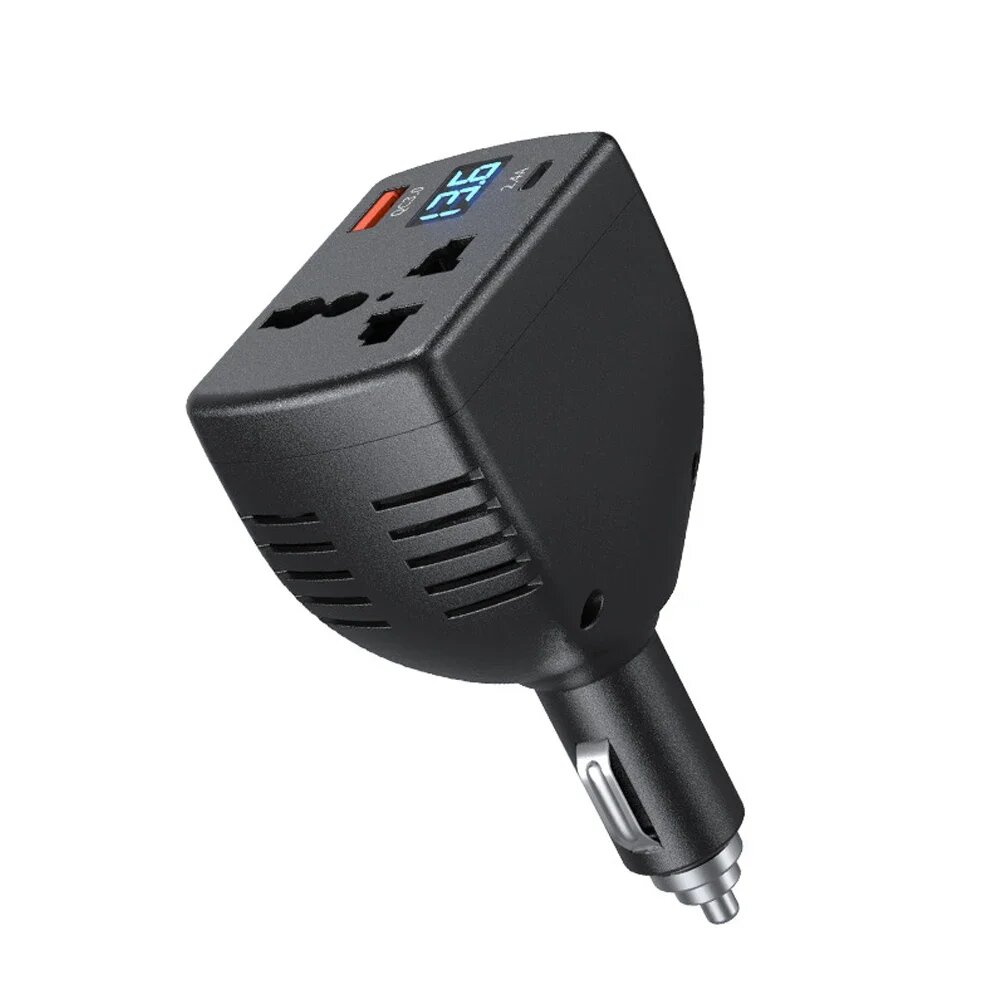 Автомобильный инвертор постоянного тока 12 В/24 В в переменный ток 220 В PD30W Автомобильный прикуриватель 150 Вт Быстрое зарядное устройство с дисплеем напряжения и преобразователем мощности