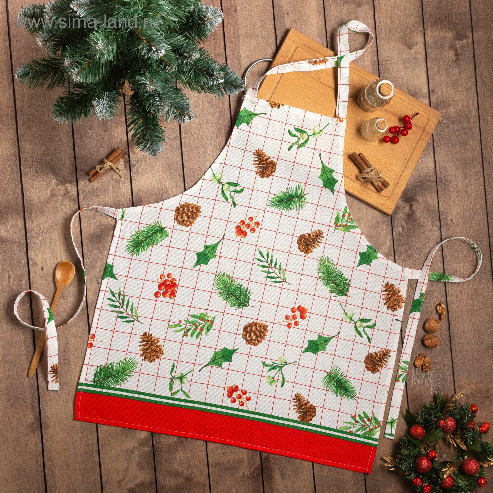 Фартук New Year, 60x65 см, 100% хлопок, рогожка 164 г/?2