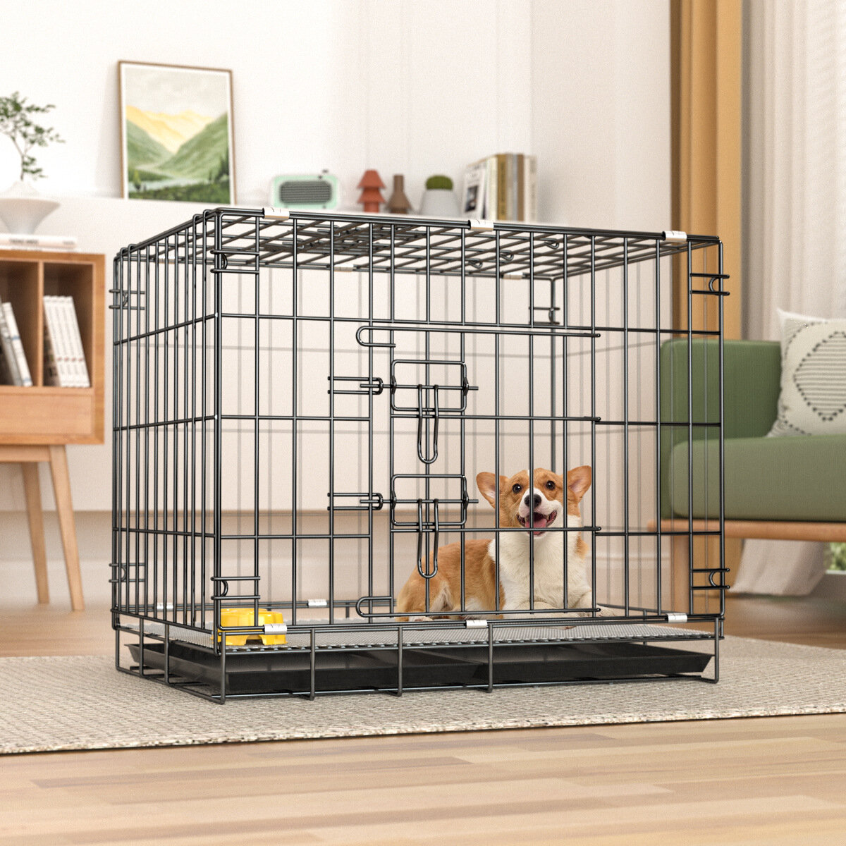 Клетка для собак для маленьких собак Тедди, металлическая домашняя складная клетка для собак в помещении и на улице, клетка для перевозки в машине, клетка для кошек, спасательная клетка