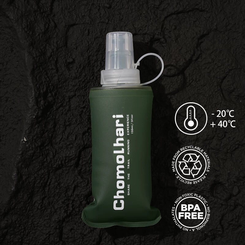Складная спортивная мягкая бутылка для воды CHOMOLHARI с креплением на пояс, силиконовый рюкзак-бутылка для бега,