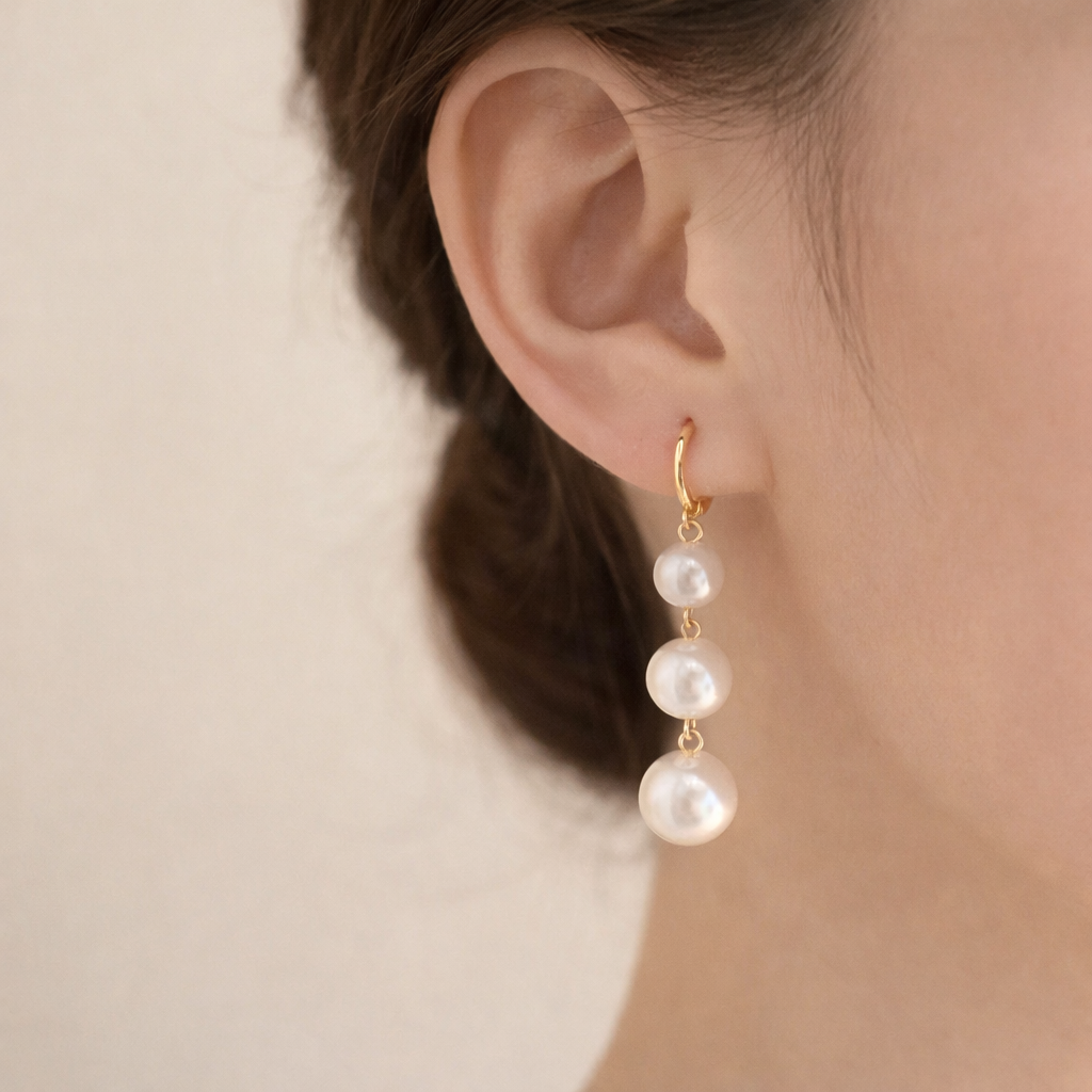 Серьги с подвесками, цепочки, жемчуг имитация