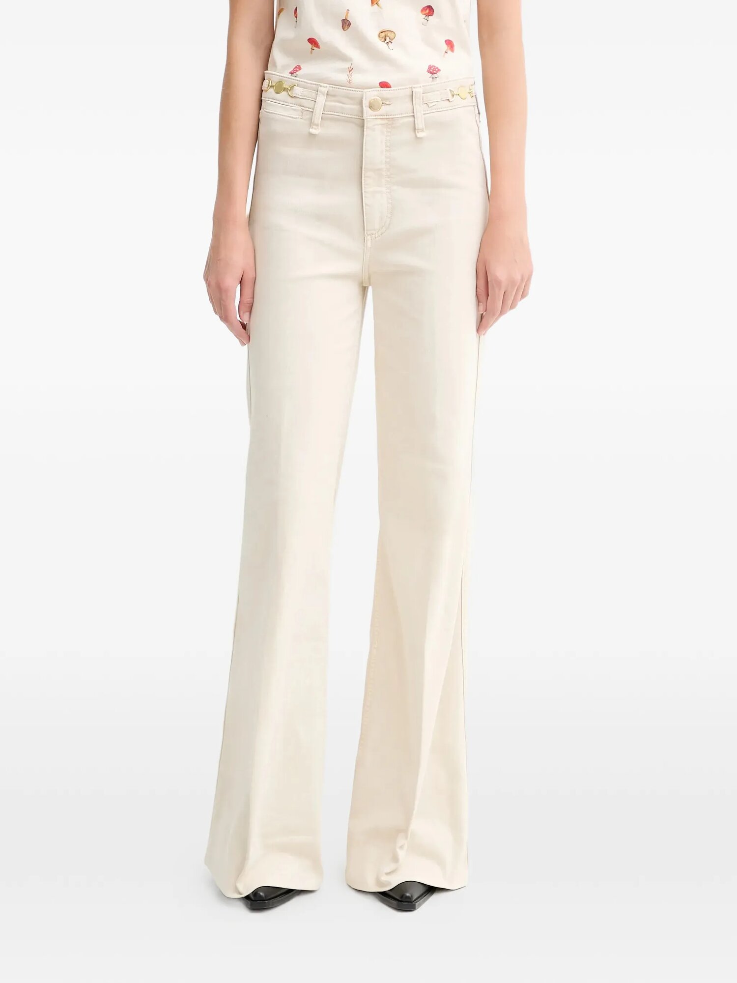 Джинсы клеш Chain-detail flared jeans 