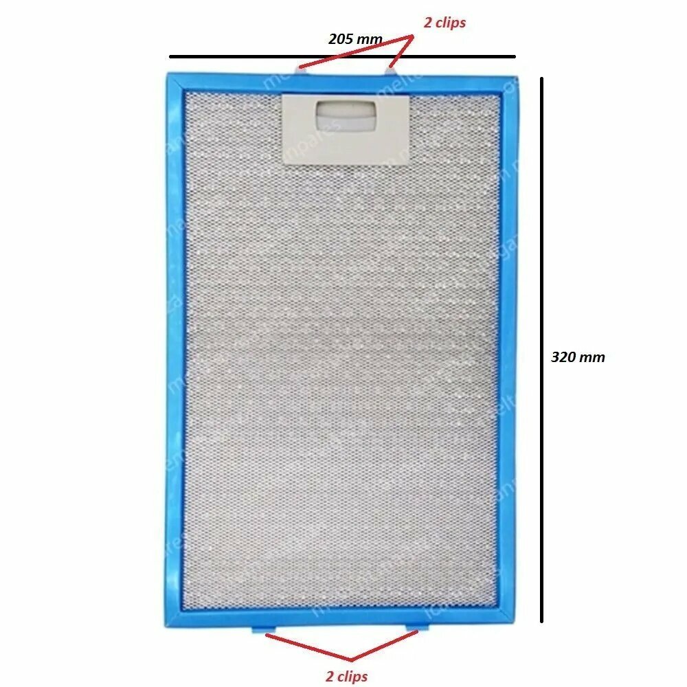 2 шт. Фильтр для вытяжки. 205x320 мм Жироулавливающий. Металлический. 20.5X32
