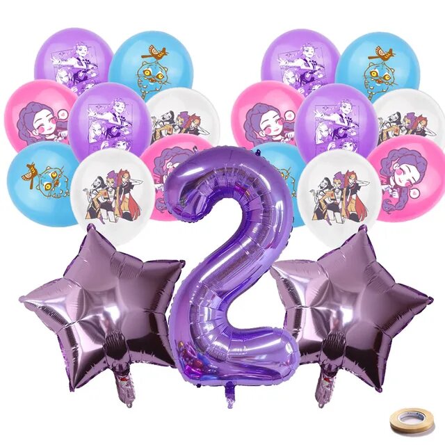 Набор из 19 воздушных шаров в корейском стиле «Охотник на демонов» для украшения дня рождения.