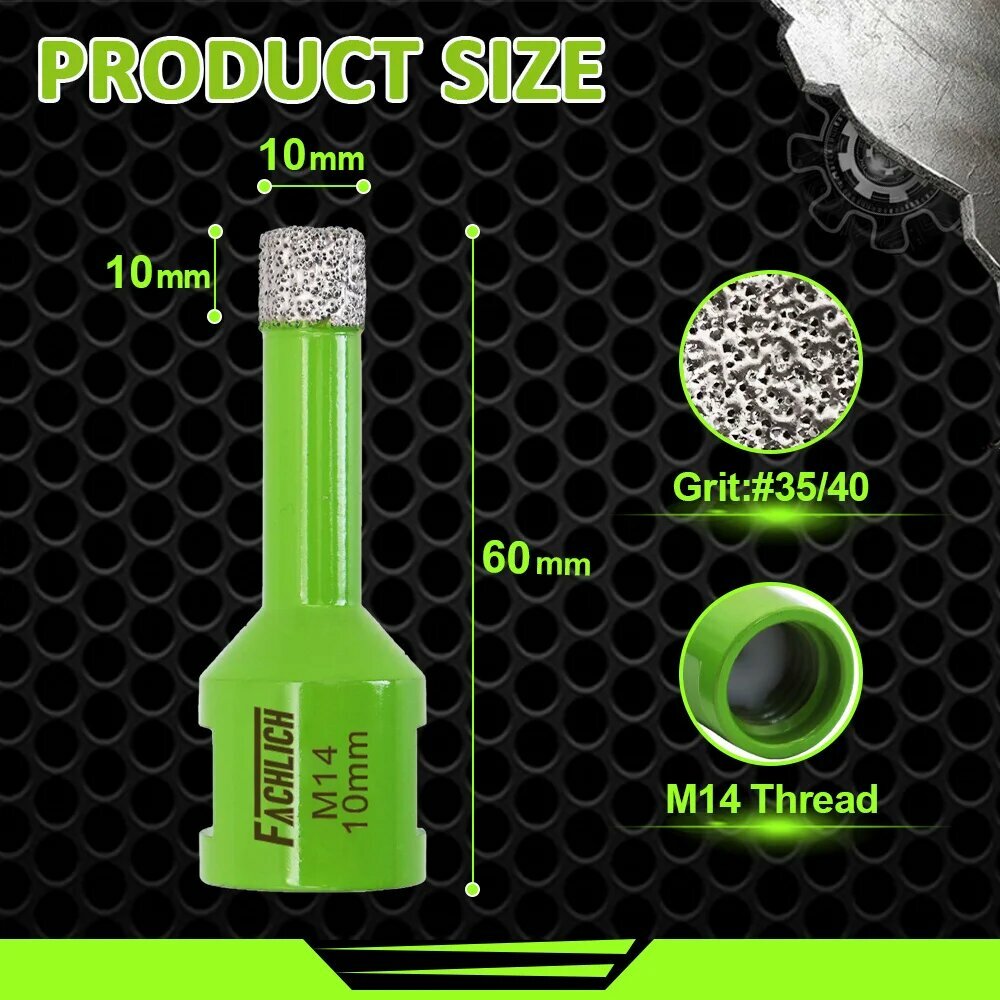 Сверла-коронки FACHLICH 6-150 мм для сухого сверления 2pcs, 10mm