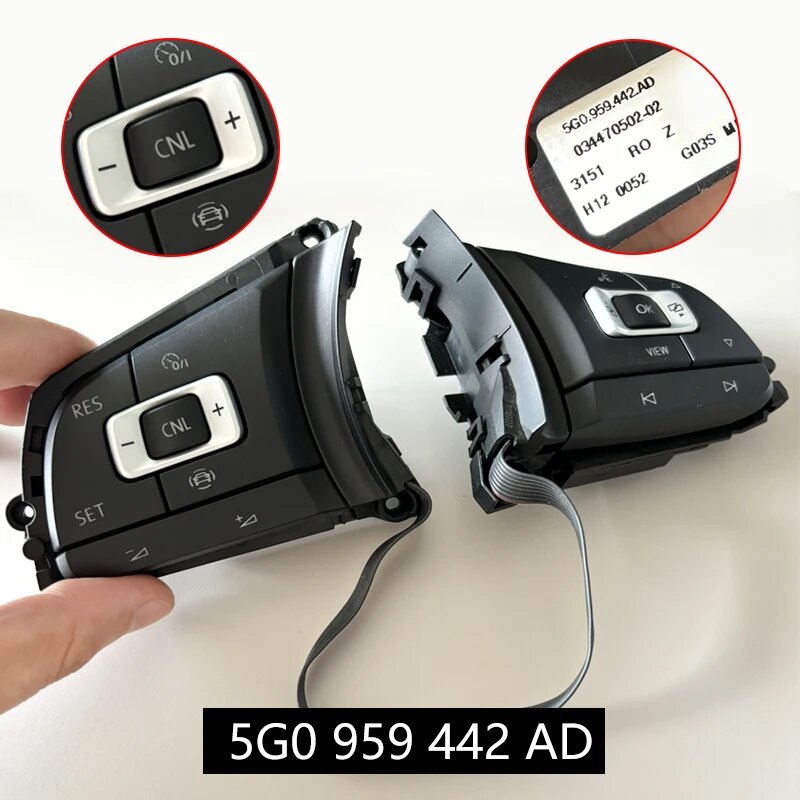 Многофункциональные кнопки на руль с ACC 5G0 959 442 AE для VW Passat B8 variant Golf 7 Arteon Tiguan MK2 5G0959442AE 11