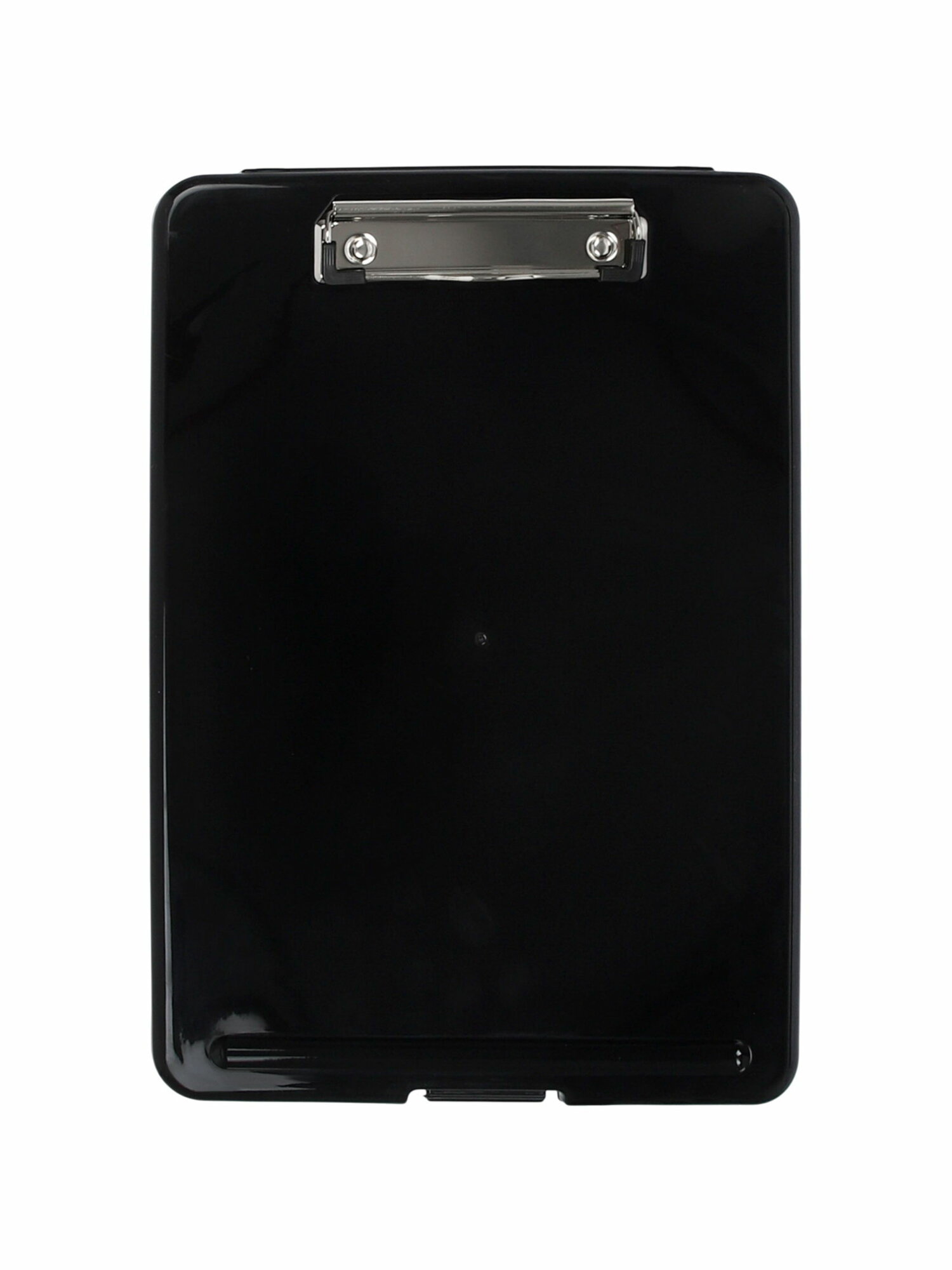 Планшет с прижимом формат А4 пластик черный, с коробкой для хранения бумаг