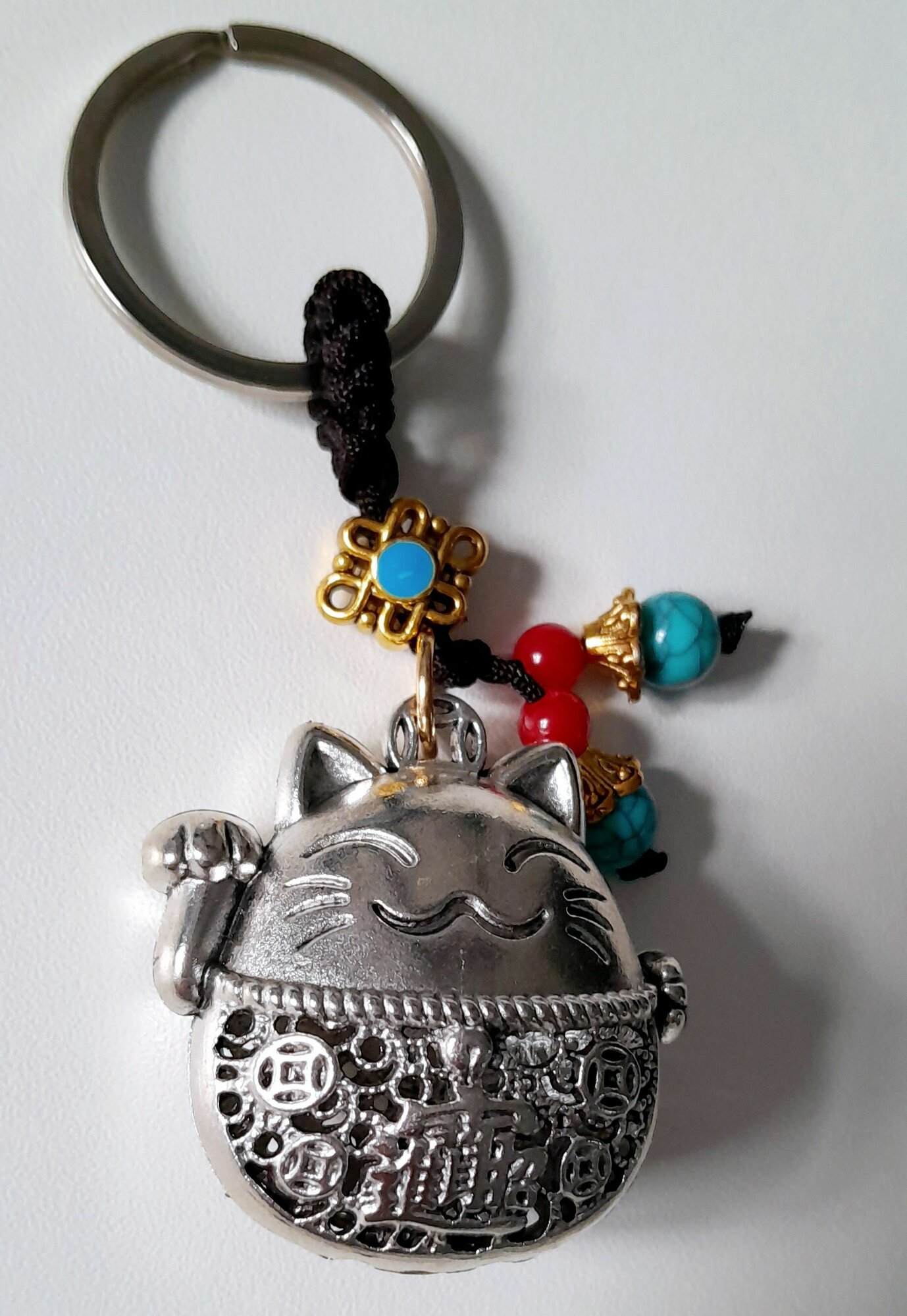 Брелок Кот/подвеска Серебристая Кошка, Кот счастливый талисман