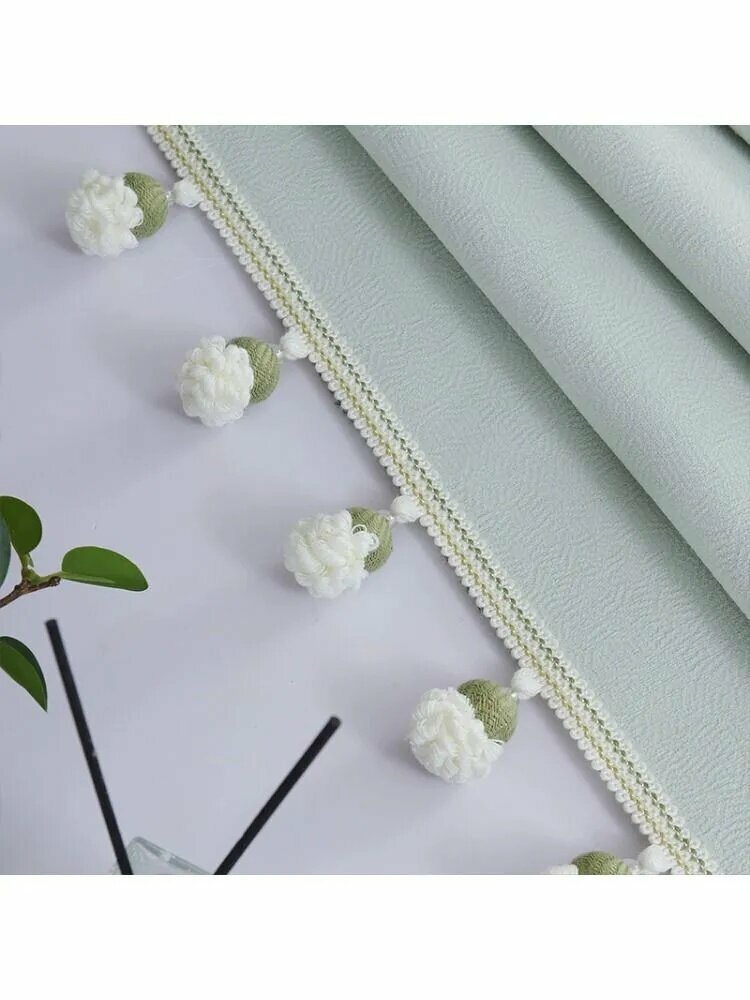 Тесьма с помпонами для штор 1 метр, кружевная бахрома с подвесками, декоративная лента для DIY и украшения интерьера