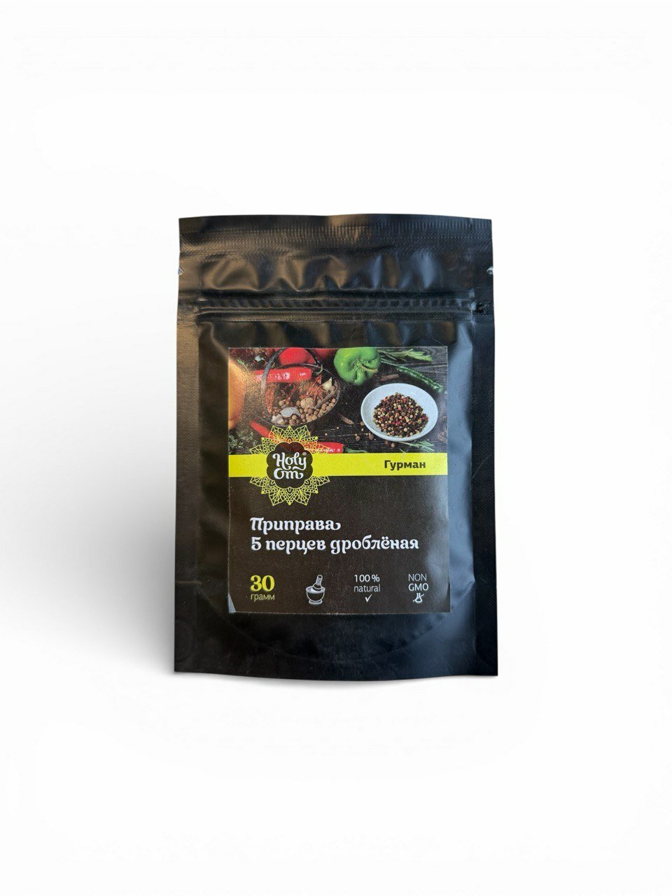 Приправа 5 перцев дроблёная, Holy Om, 30 г.