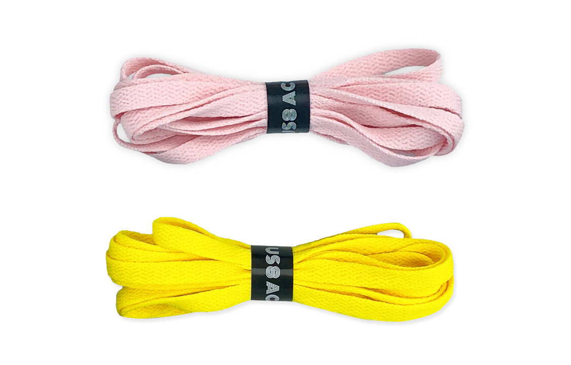 Плоские шнурки унисекс US8ACC, Flat Yellow Shoelace 1 Pack+Flat Meat Powder Shoelace 1 Pair, 160CM