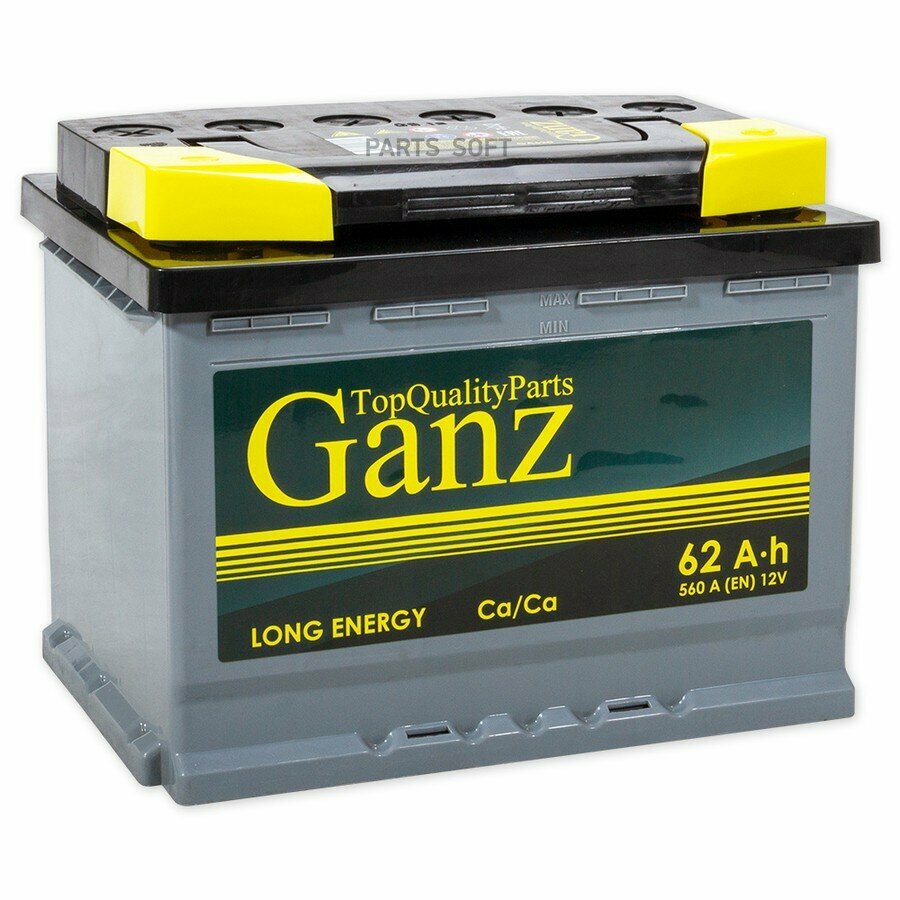 Аккумулятор GANZ 62 А/ч Обратная R+ 242x175x190 EN560 А от официального дистрибьютора, GANZ, артикул GA620