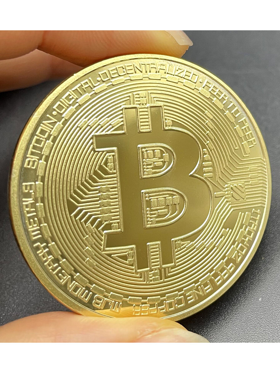 Сувенирная монета биткоин 40мм 1 штука коллекционная памятная подарок