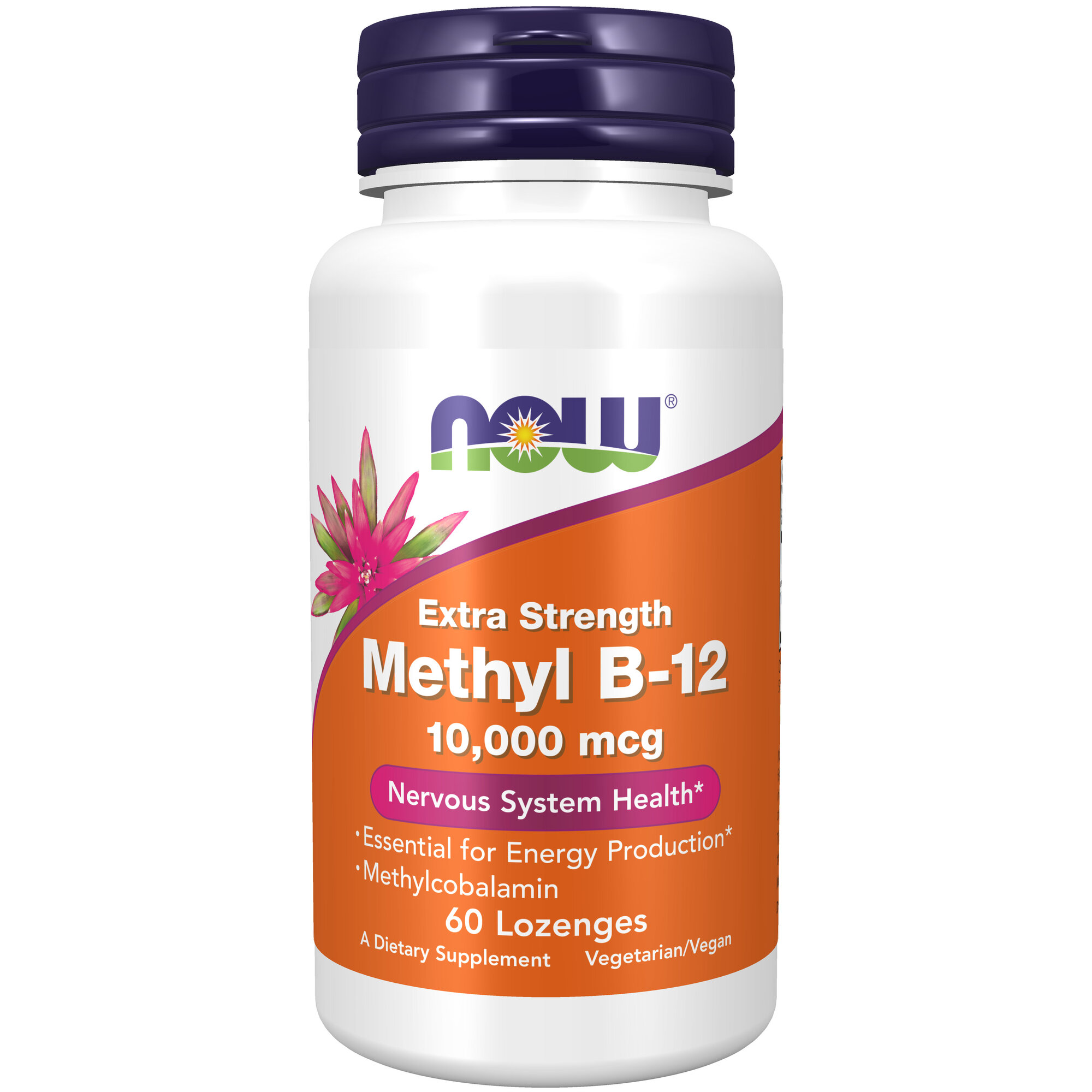 Витамин B12 NOW, Extra Strength, метилкобаламин, для иммунитета, 10000 мкг, 60 шт.