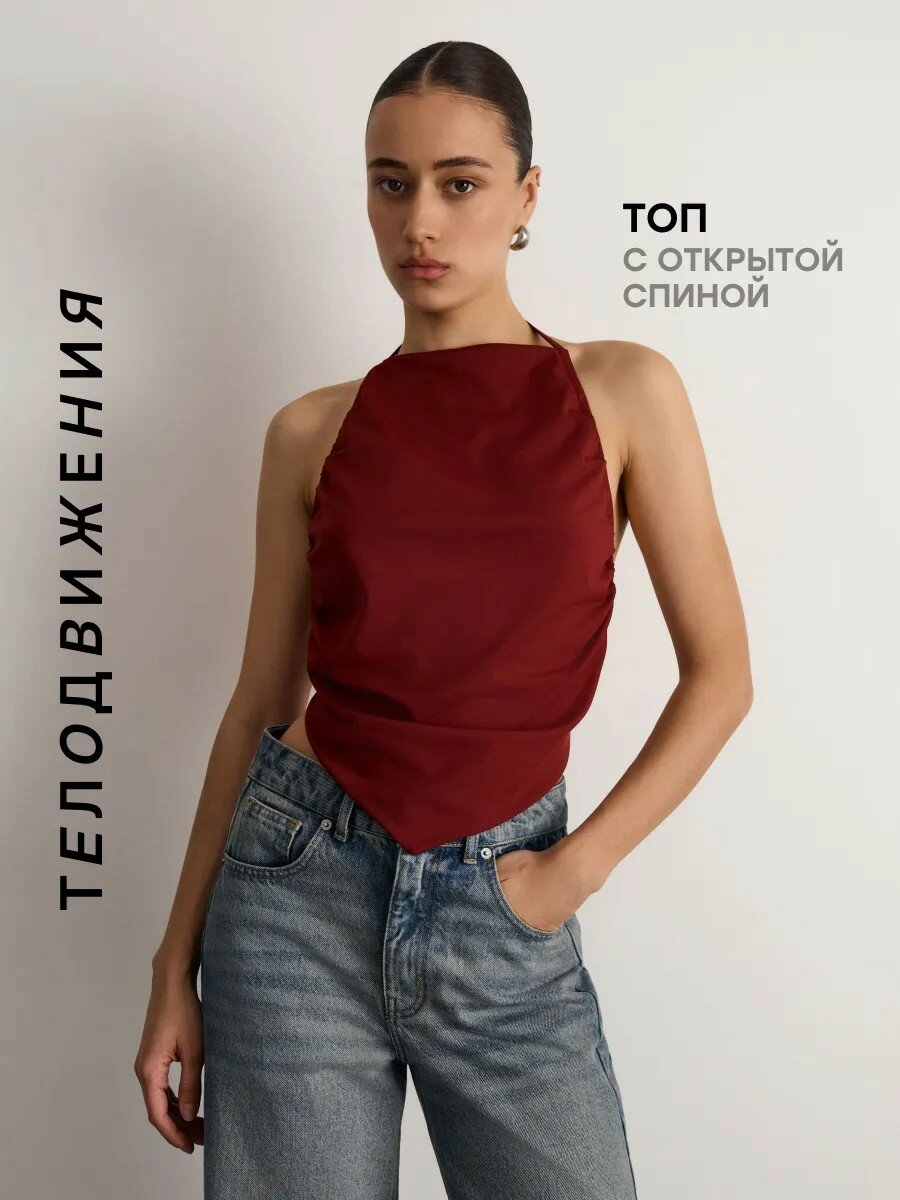 Топ вечерний нарядный с открытой спиной на завязках
