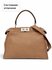 Сумка тоут FENDI Peekaboo Medium, фактура зернистая, коричневый